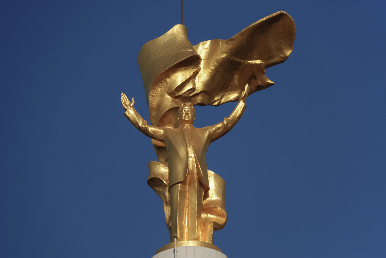 Gold-plated statue